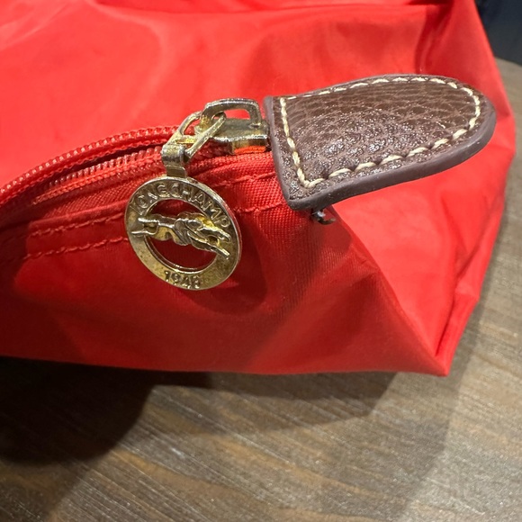 Longchamp | Bags | Red Medium Le Pliage Longchamp With Short Straps ...